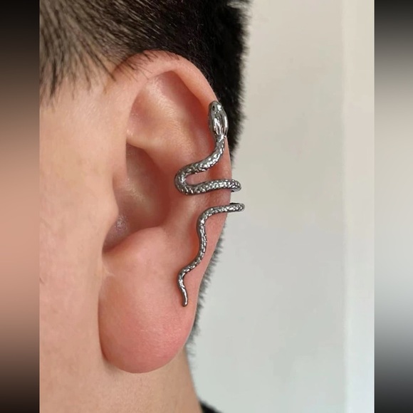 Kathrono | Jewelry | Awesome Metallic Gun Black Snake Serpent Pierceless Ear Cuff | Poshmark